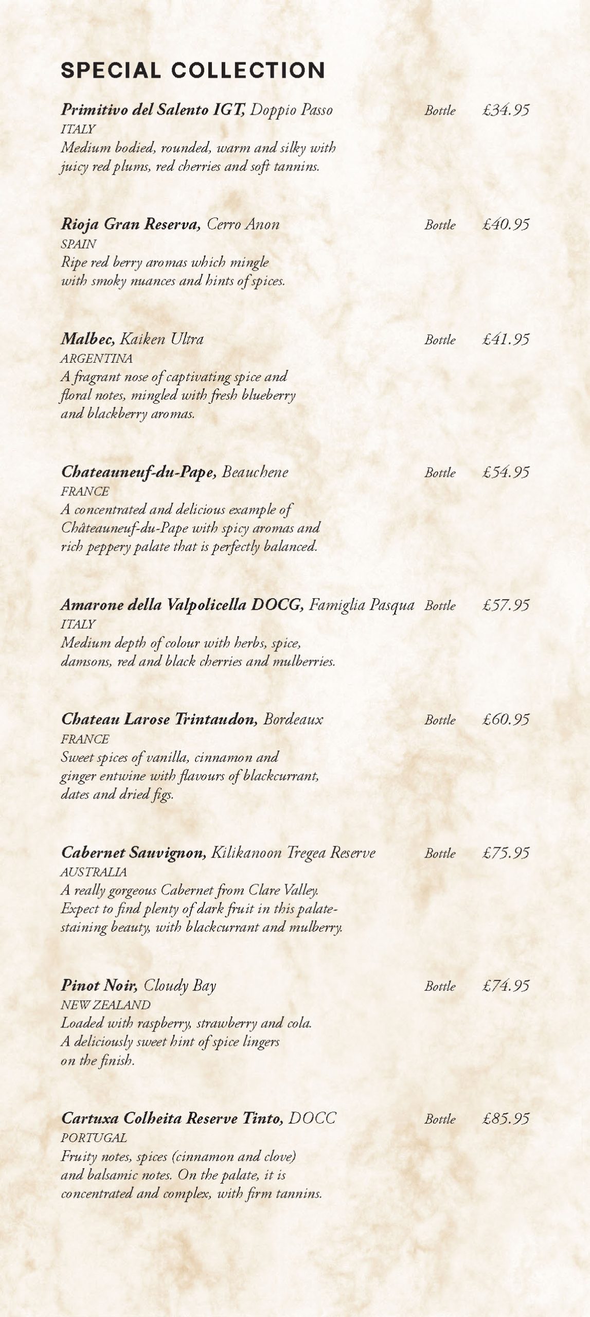 Drinks – Noir Steakhouse