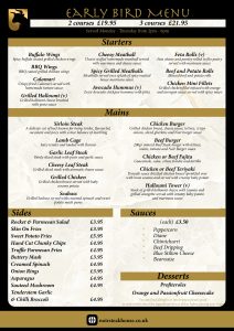 Early Bird Menu – Noir Steakhouse